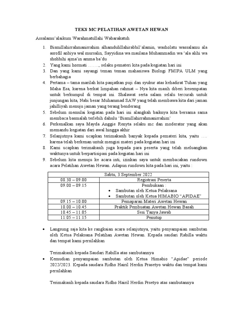 Pelatihan Awetan Hewan FMIPA ULM | PDF | Karier & Perkembangan ...