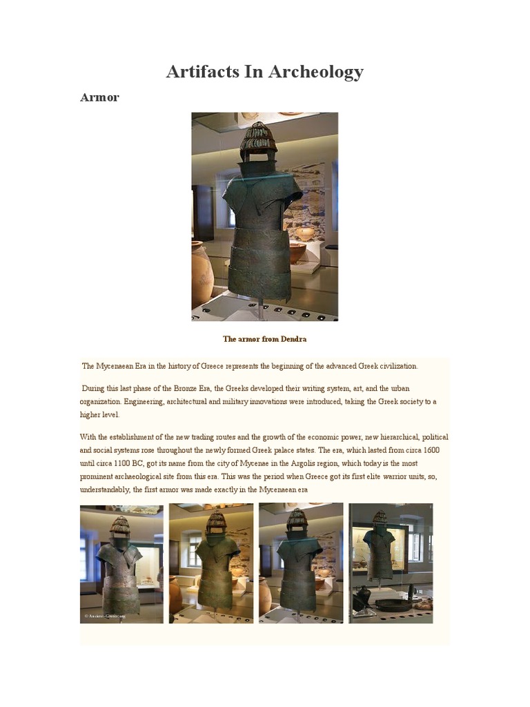 Artifacts in Archeology | PDF | Mycenaean Greece | Archaeology