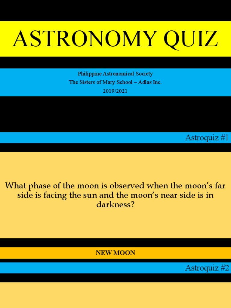 Astronomy Quiz | PDF | Stars | Moon