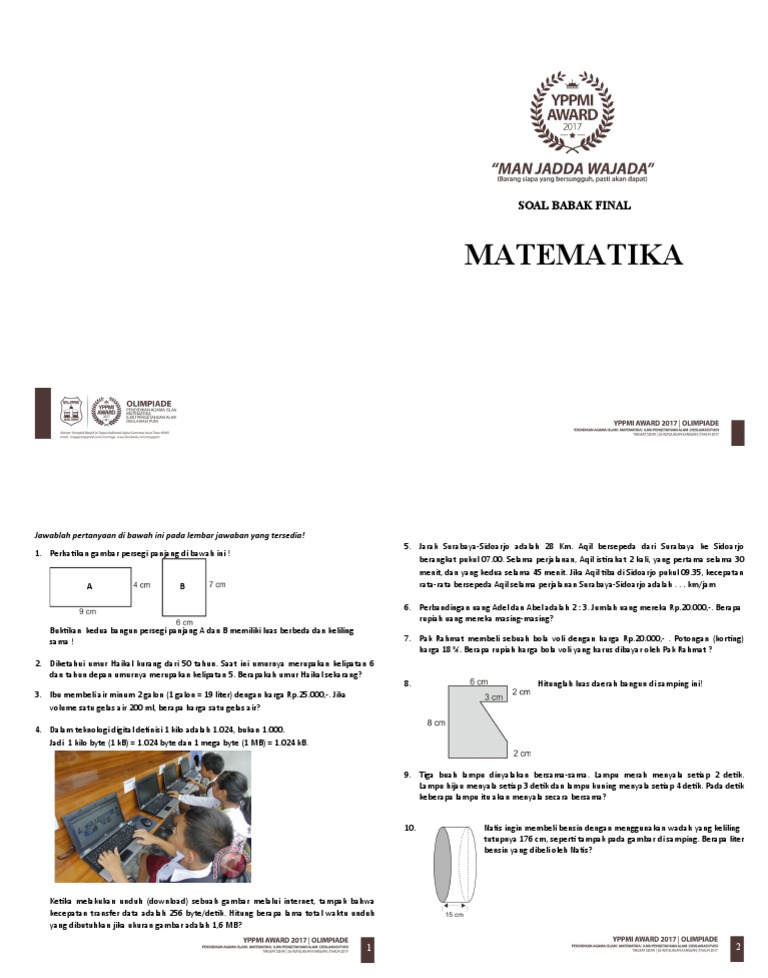 Soal Babak Final Matematika | PDF