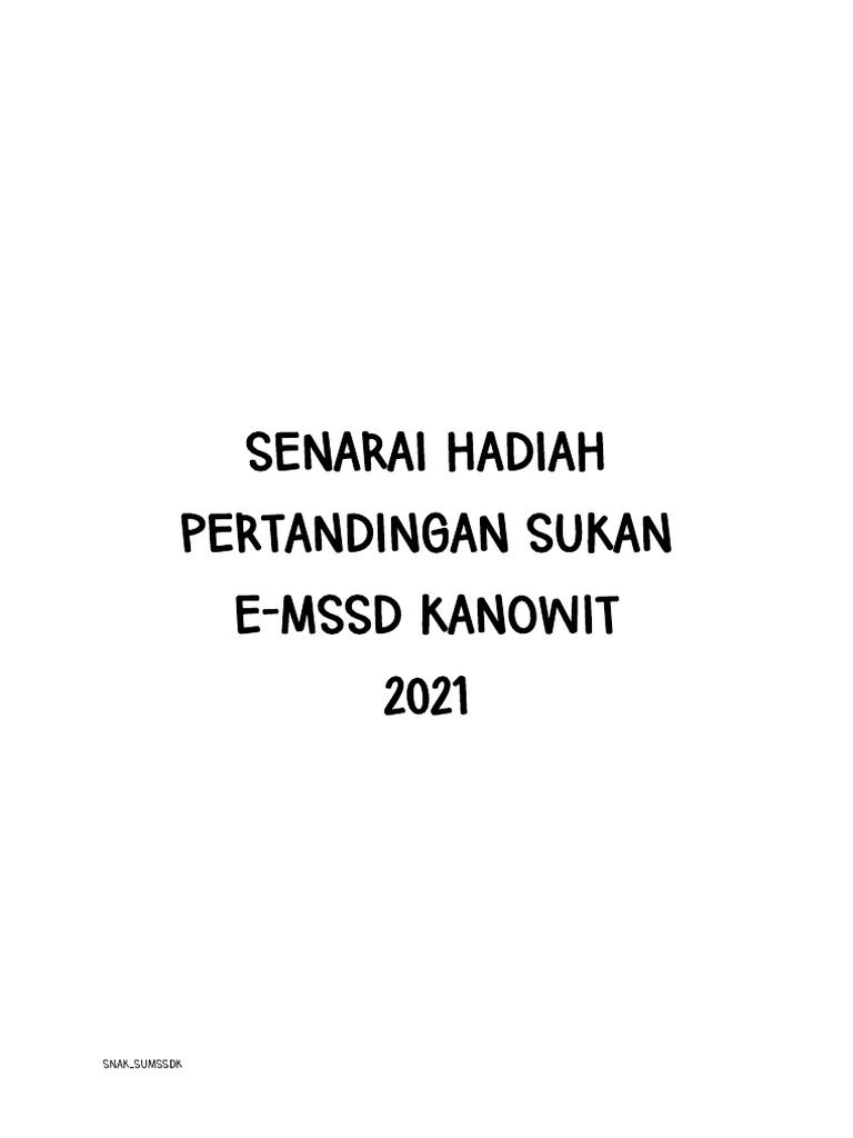Senarai Hadiah E-Mssd | PDF
