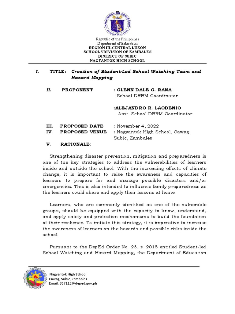 Student-Led Hazard Mapping at Nagyantok High School | PDF | Emergency ...