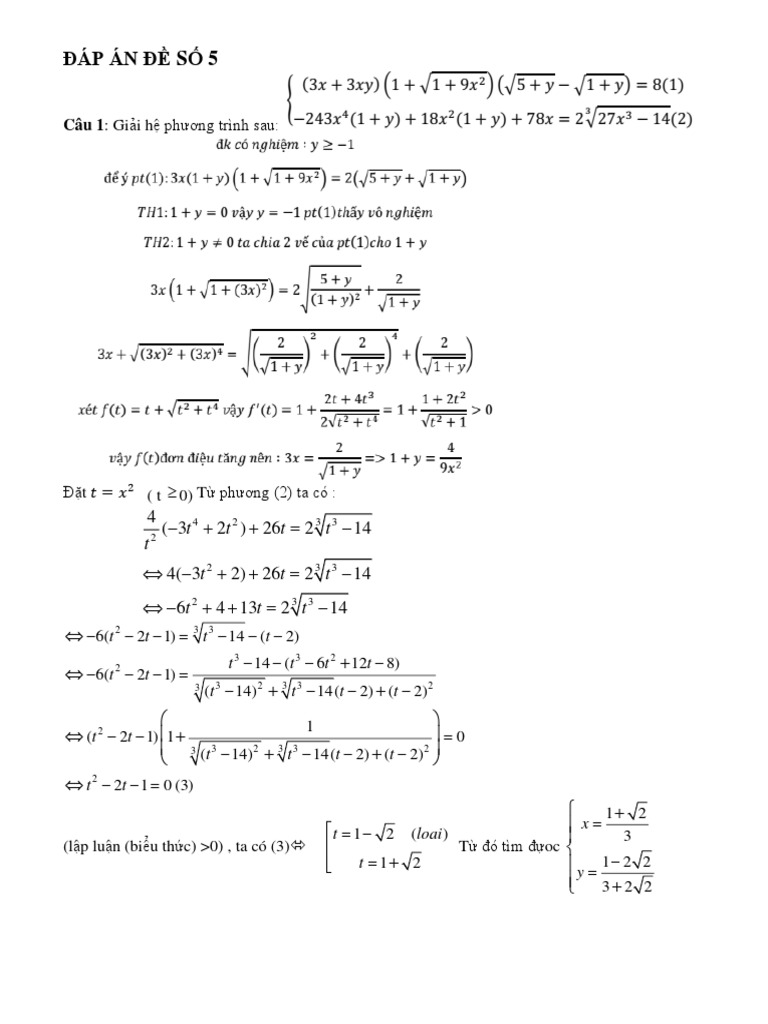 Dap An de On Thi HSG So 5 | PDF