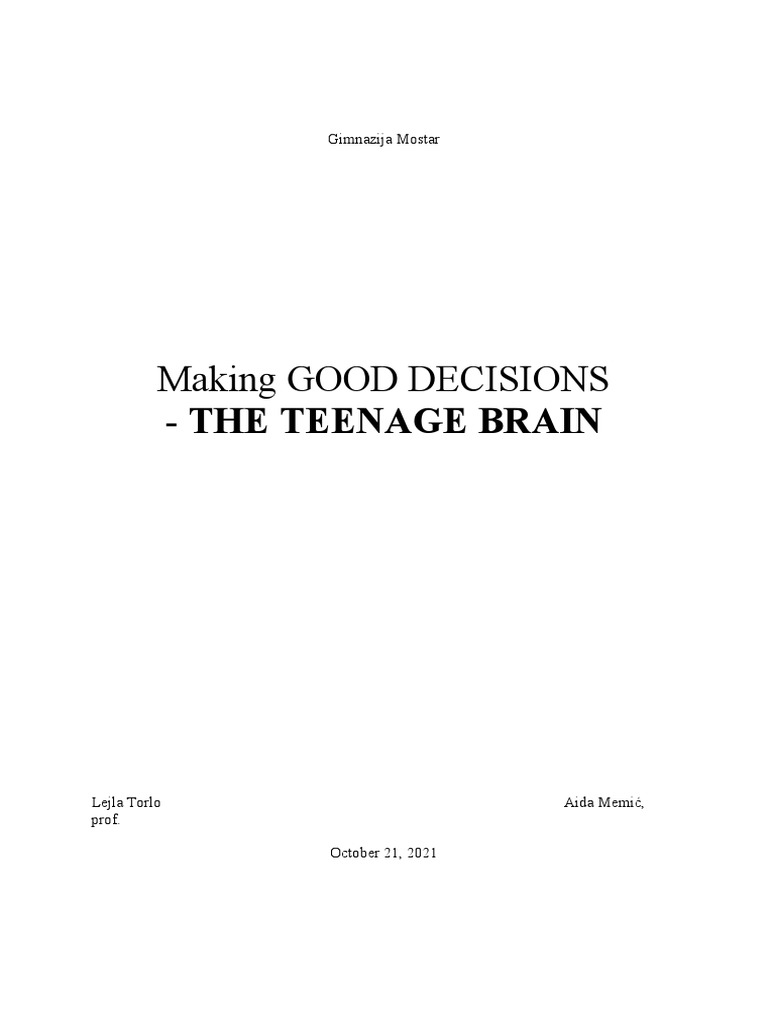 The Teenage Brain | PDF | Adolescence | Brain