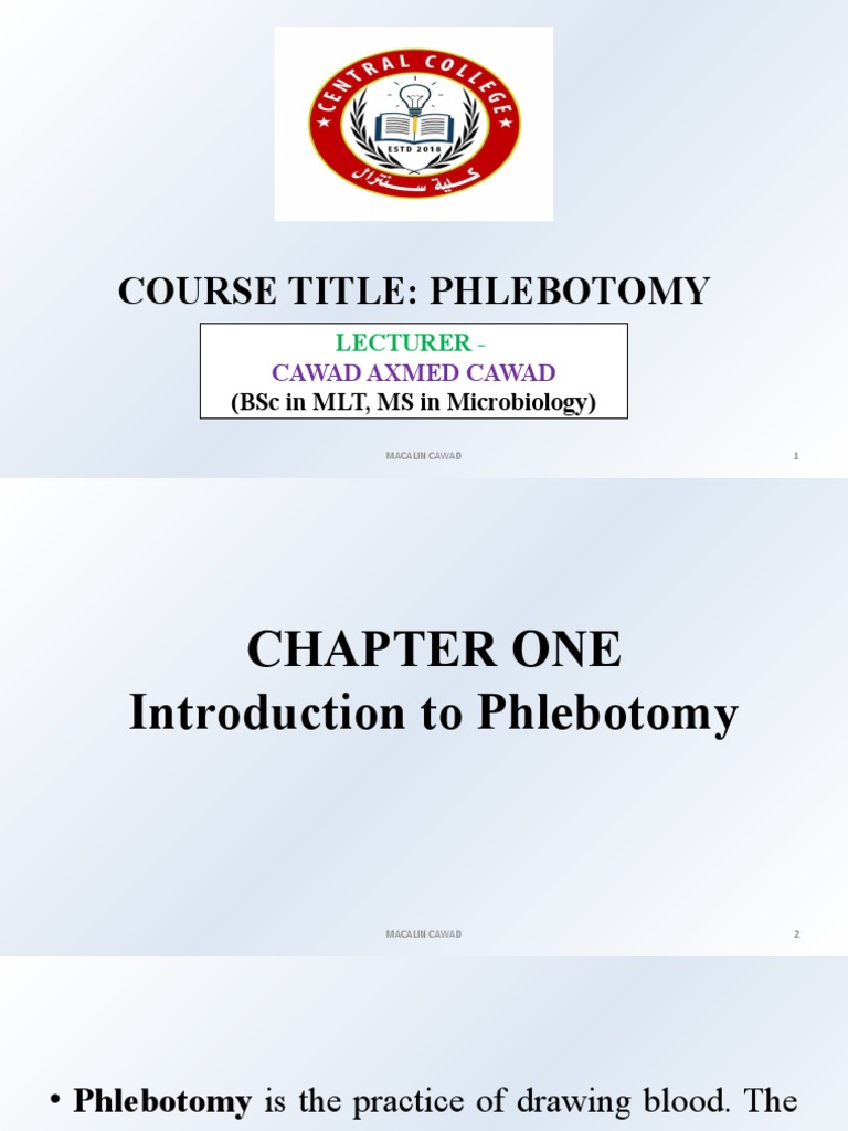 Phlebotomy Chapt1 | PDF | White Blood Cell | Blood