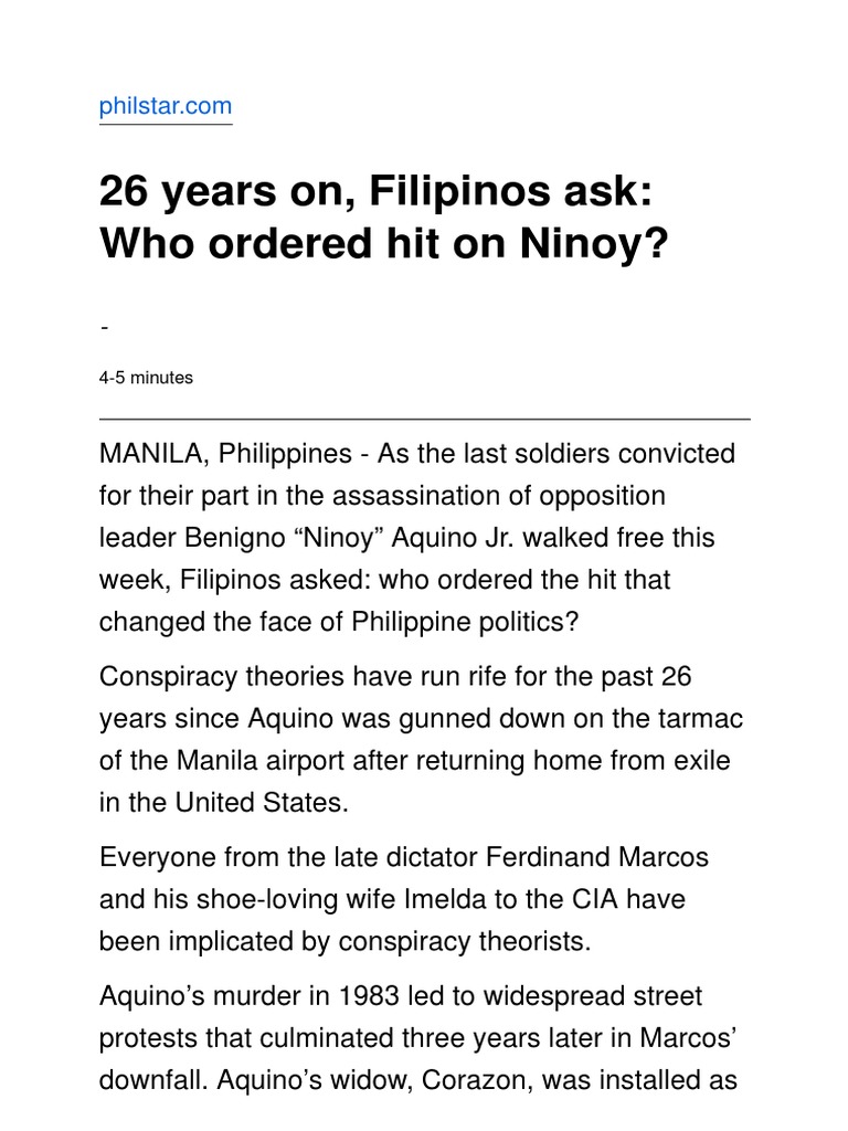 Mateo Pins Martinez and Valerio Mar 7, 2009 | PDF | Corazon Aquino ...