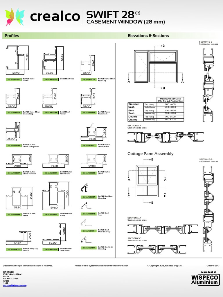 Crealco - Casement 28 Wall Chart | PDF | Glass Engineering And Science ...