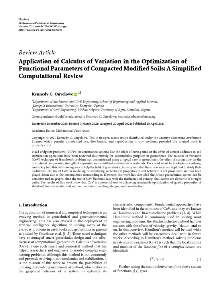 Application of Calculus of Variation in The Optimi | PDF | Calculus Of Variations | Geotechnical ...