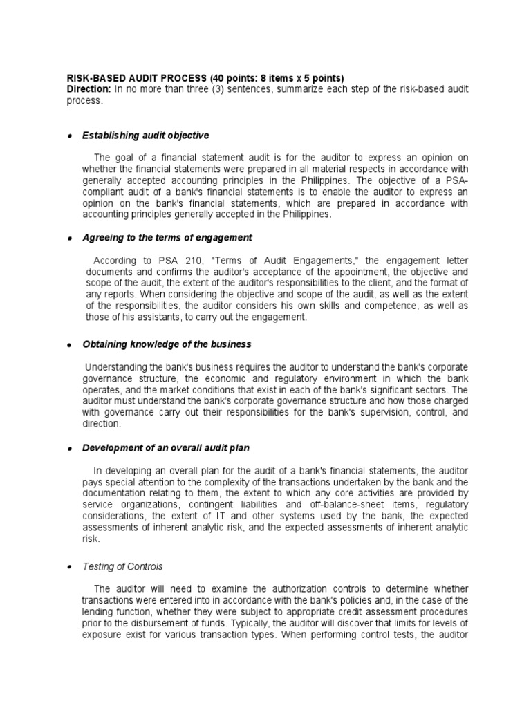 02 Activity 1 - Auditing | PDF | Financial Audit | Financial Statement