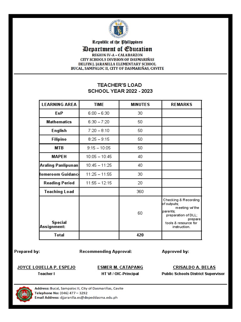 Grade 2 Class Program SY 2022-2023-November | PDF | Educational ...