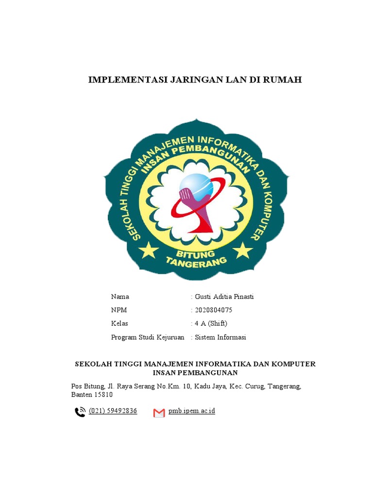 Tugas Mandiri Jaringan Komputer (Gusti Aditia P.) | PDF | Bisnis