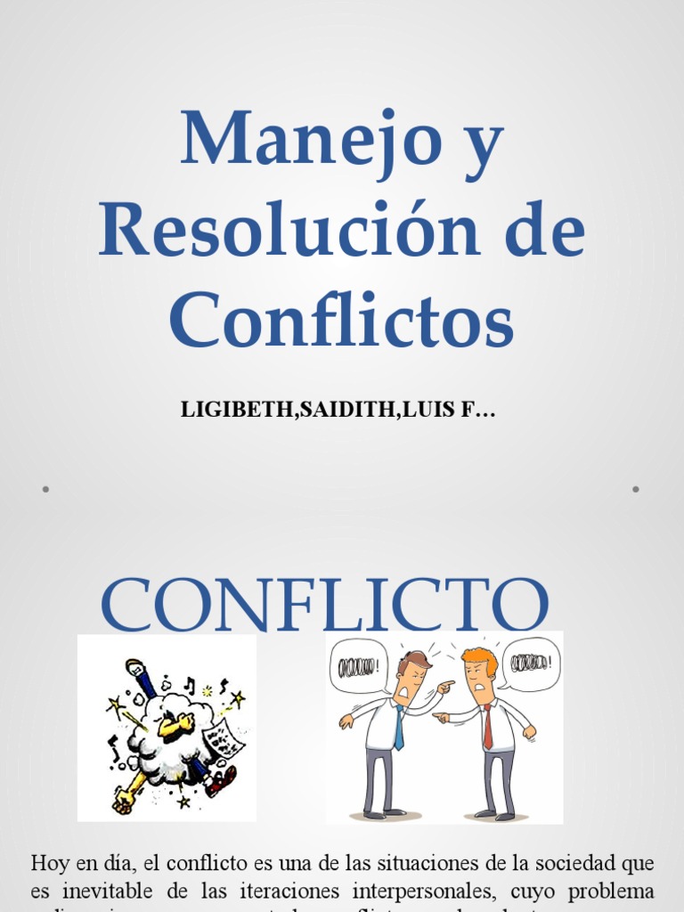 Manejo y Resolución de Conflictos | PDF | Conflicto (proceso) | Mediación