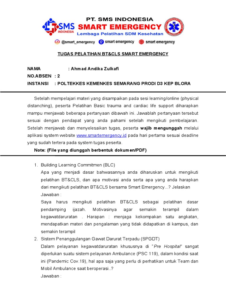 Tugas Ke-1 BTCLS Smart | PDF | Pengembangan Diri