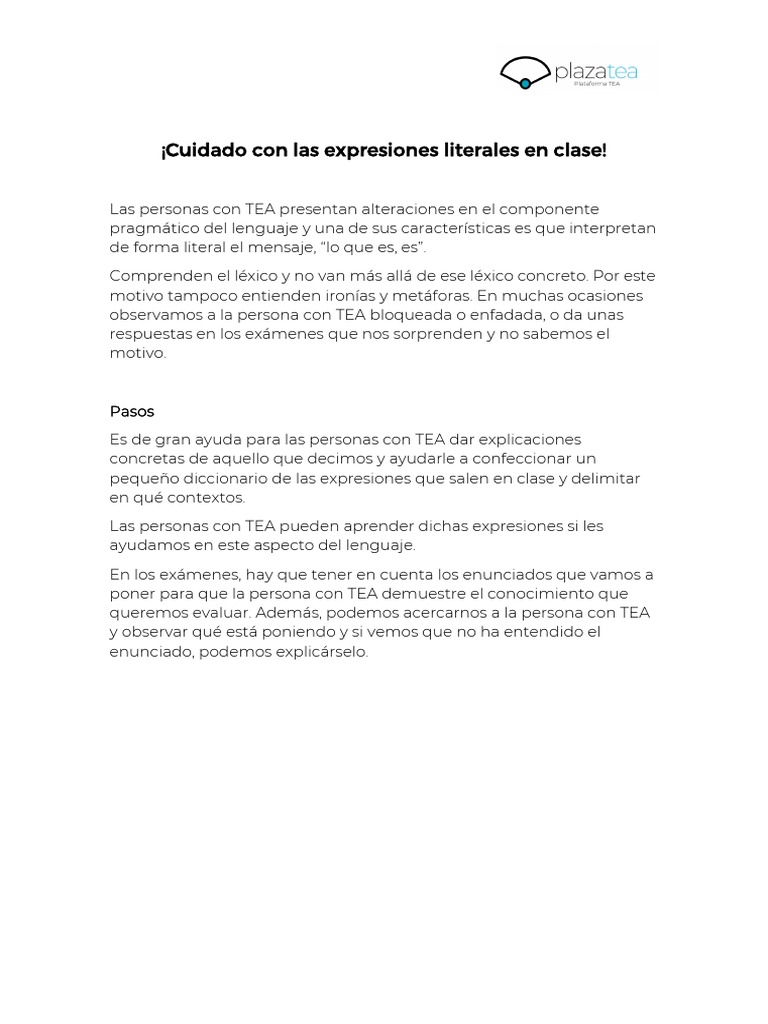 Cuidado Con Las Expresiones Literales en Clase - Junio - 2021 | PDF