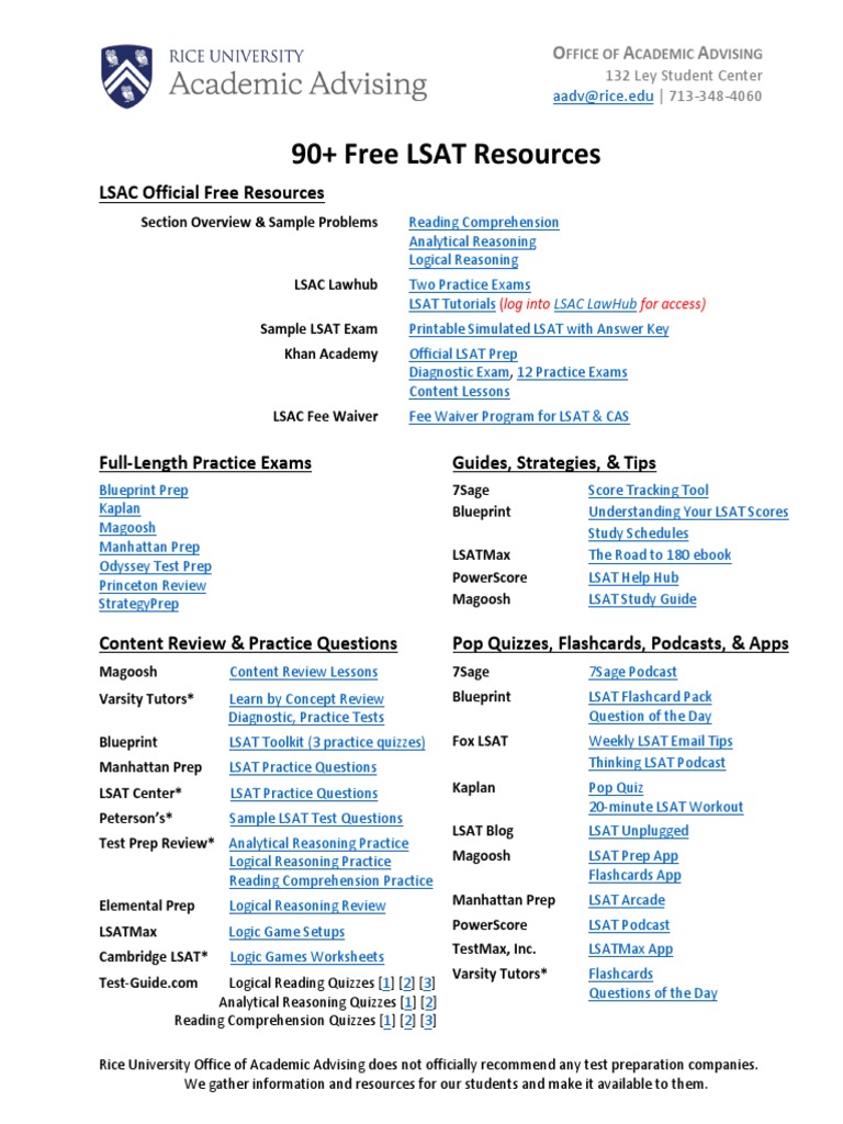 LSAT | Download Free PDF | Law School Admission Test | Kaplan