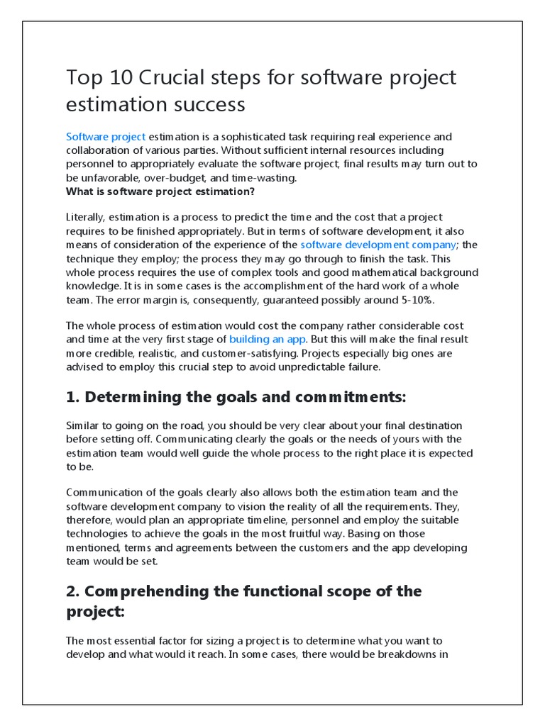 Software Project Estimation Success | PDF | Agile Software Development ...