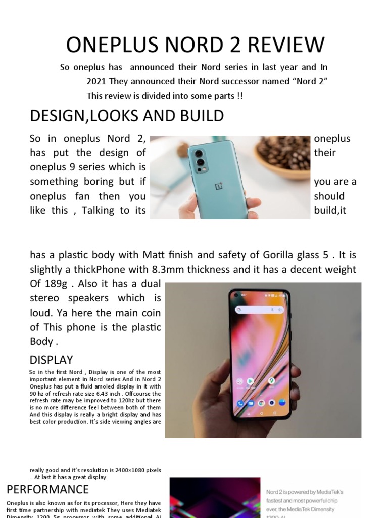 Oneplus Nord 2 Review: Design, Looks and Build | PDF | Smartphone | Linux Based Devices