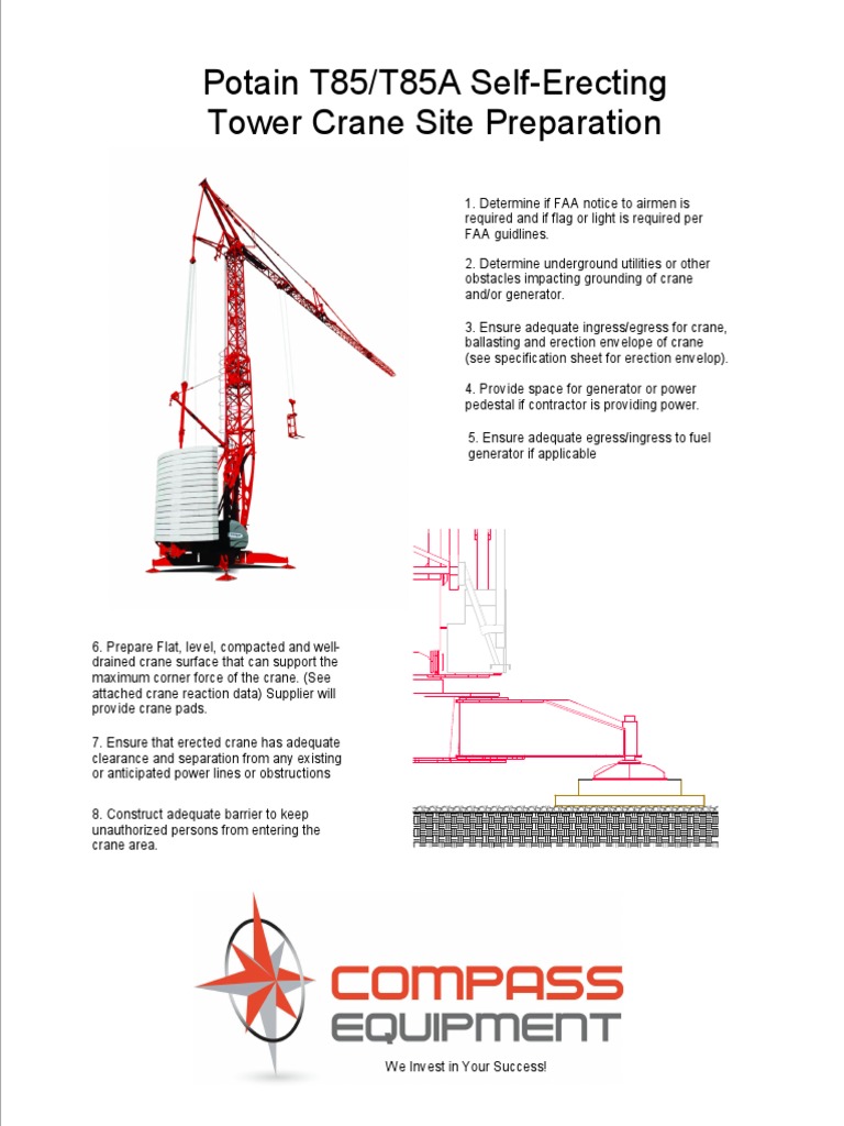 IGO-T85 Self Erecting Tower Cranes - Compass Equipment | PDF | Crane ...