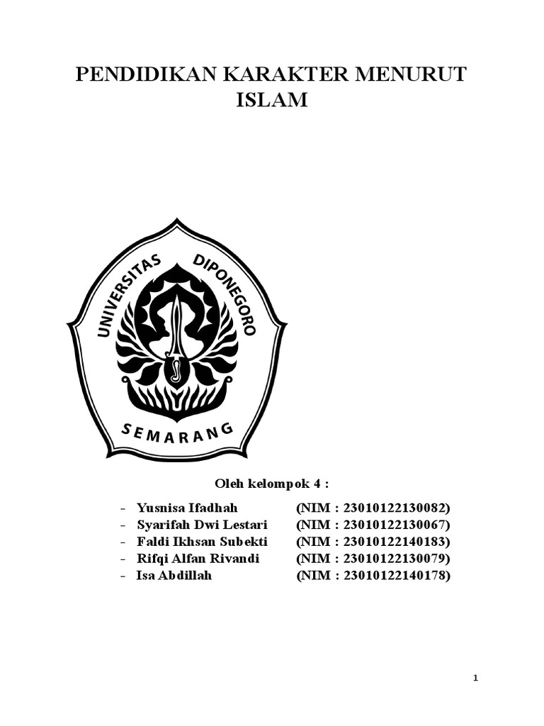 PENDIDIKAN KARAKTER MENURUT ISLAM Kel. 3 | PDF | Sains & Matematika