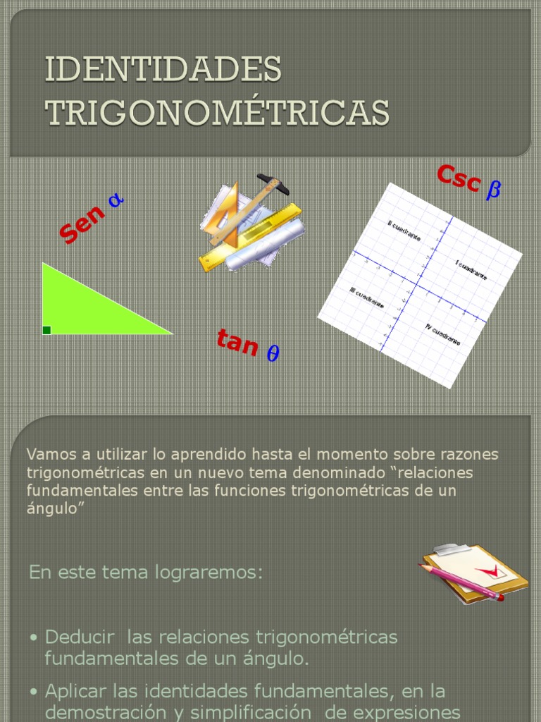 Identidades Trigonometricas | PDF | Funciones trigonométricas ...
