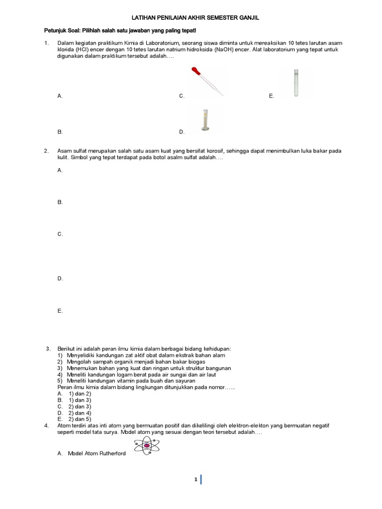 Latihan PAS Semester Ganjil Kelas X | PDF