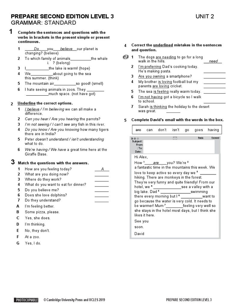 PREPARE 3 Grammar Standard Unit 02 | PDF | Language Arts & Discipline