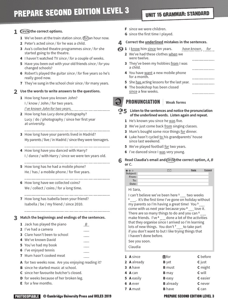 PREPARE 3 Grammar Standard Unit 15 | PDF