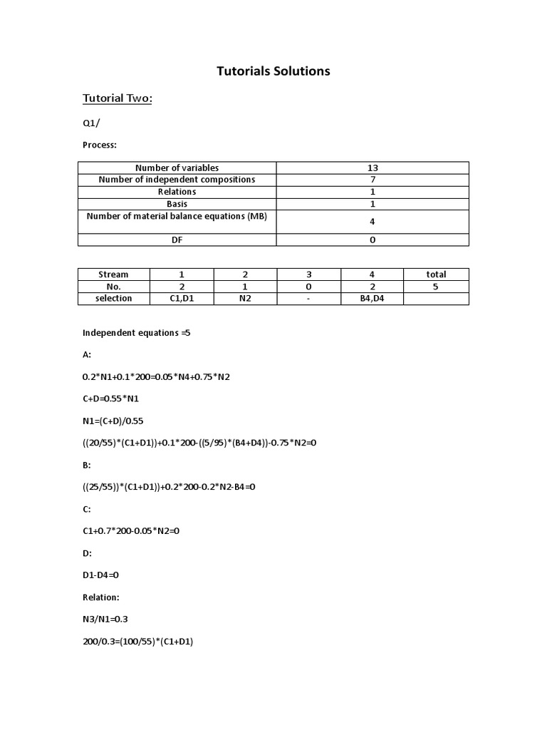 Tutorials Solutions | PDF | Mathematics