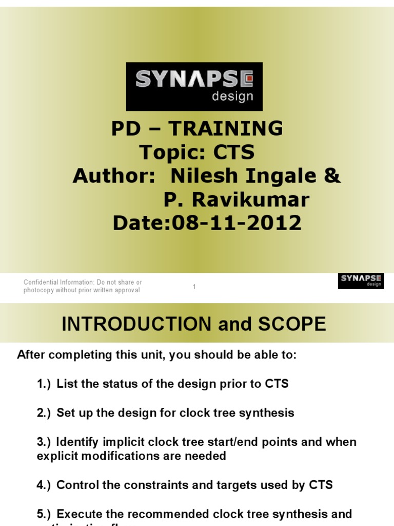 PD - Training Topic: CTS Author: Nilesh Ingale & P. Ravikumar Date:08-11-2012 | PDF | Computing ...