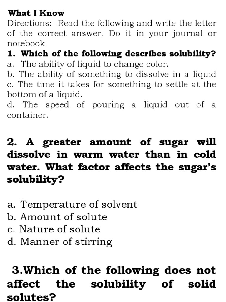Factors Affecting Solubility: A Guide to Understanding How Temperature, Amount of Solute and ...