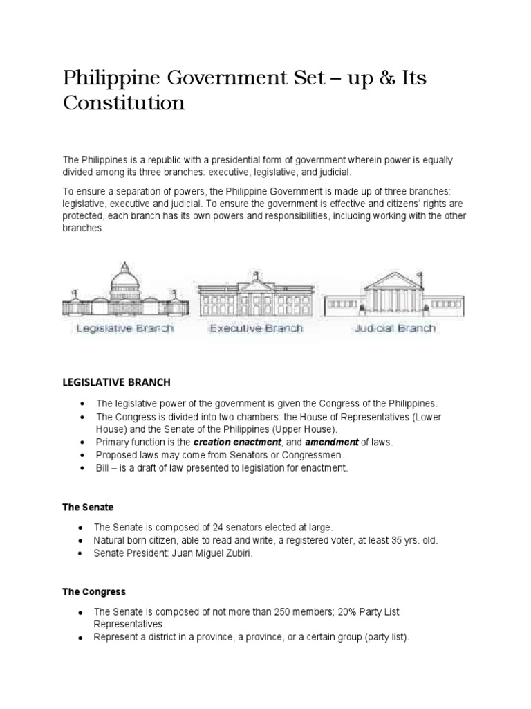 Philippine Government Set Up | PDF | Bill (Law) | Justice