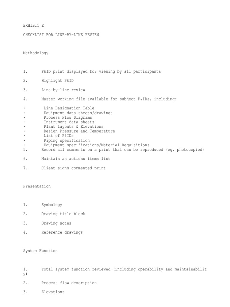 Line-by-Line Review Checklist | PDF