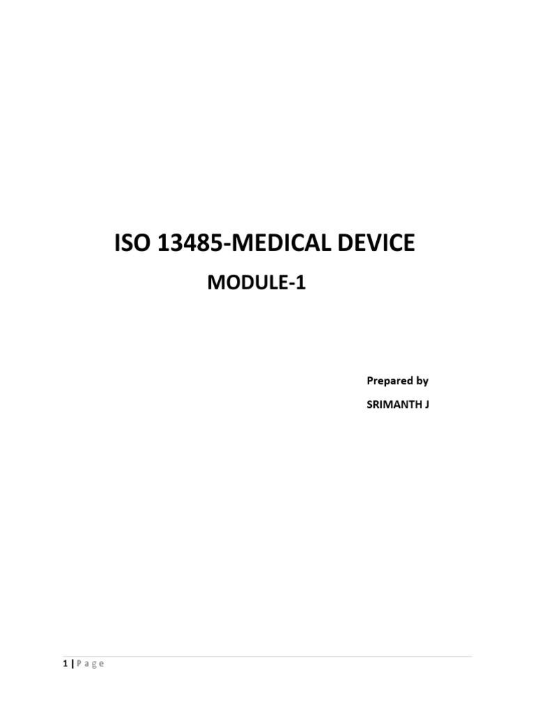 Module-1-ISO 13485-Document | PDF | Quality Management System | Quality ...