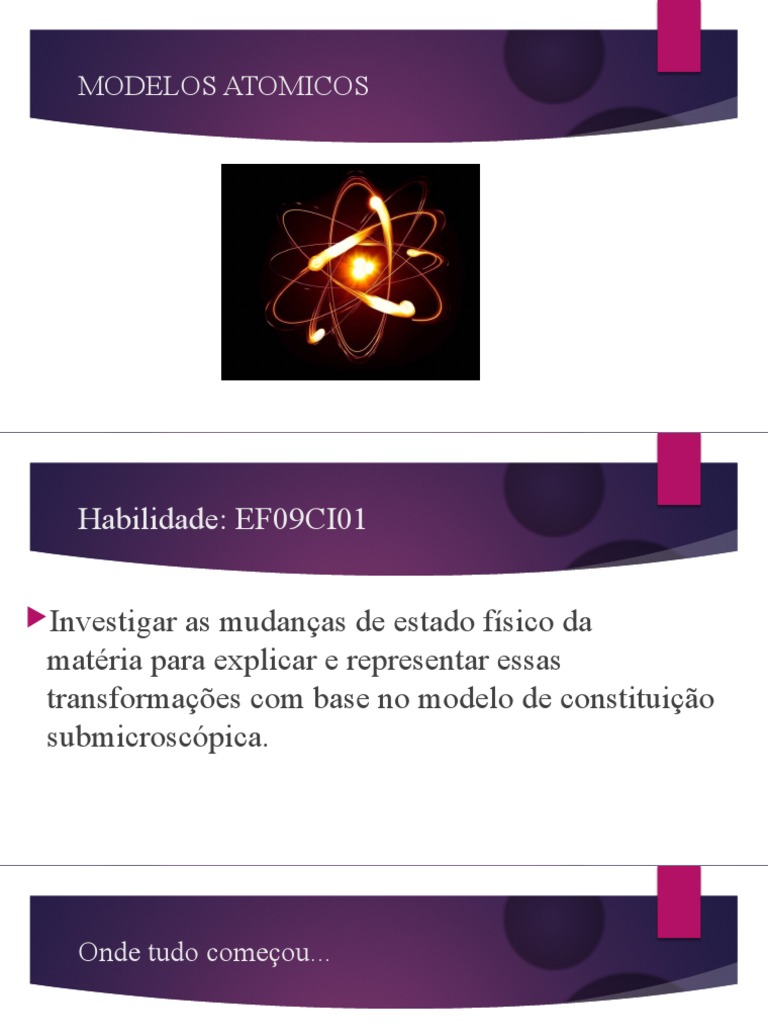 9 Ano - Modelos Atomicos | PDF | Elétron | Matéria