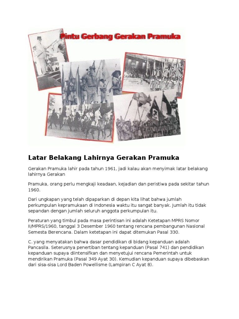 Latar Belakang Lahirnya Gerakan Pramuka | PDF | Perjalanan