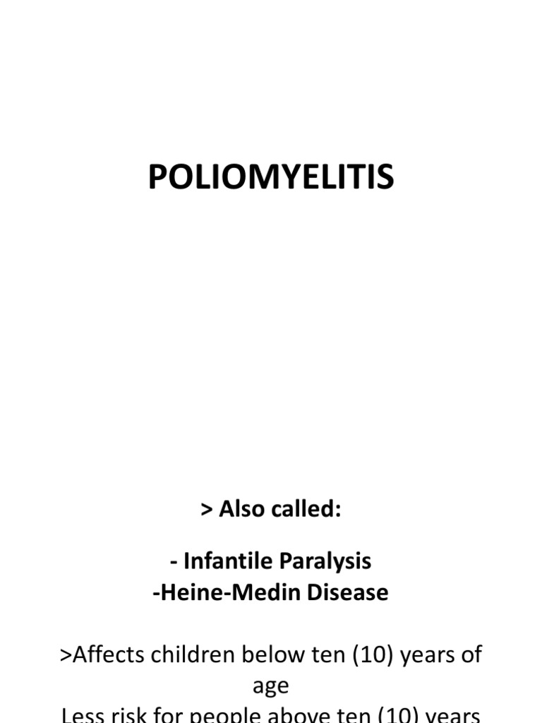 Poliomyelitis | PDF