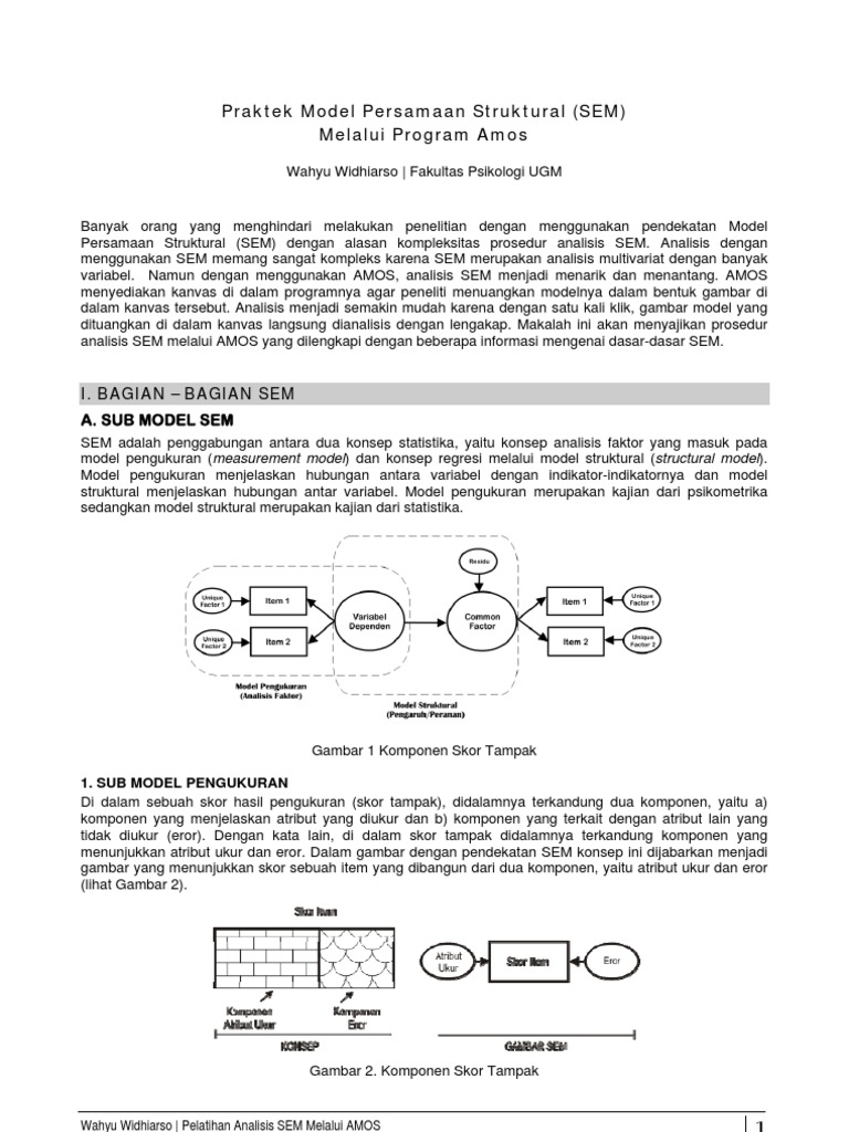 Widhiarso - Teori Dan Praktek Pemodelan Persamaan Struktural (Sem) | PDF
