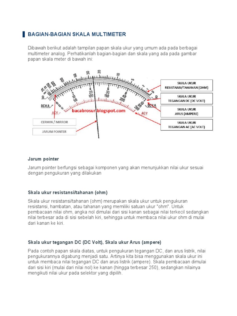 Bagian Bagian Skala Multimeter | PDF