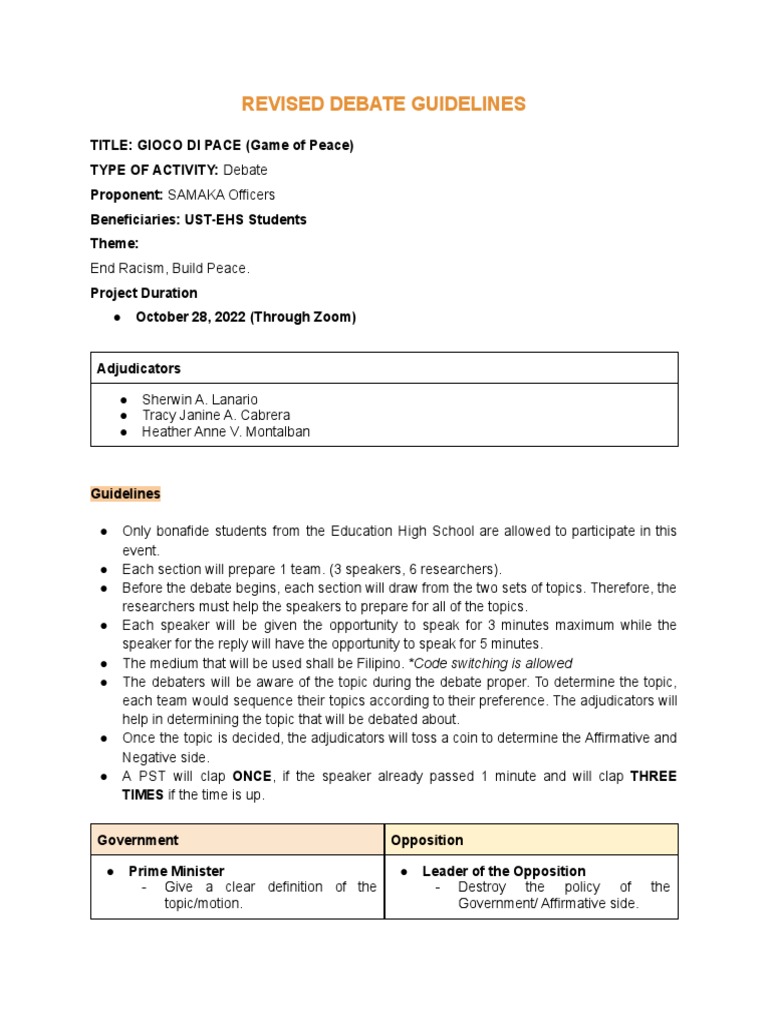 AP Debate Format Guidelines | PDF | Public Sphere