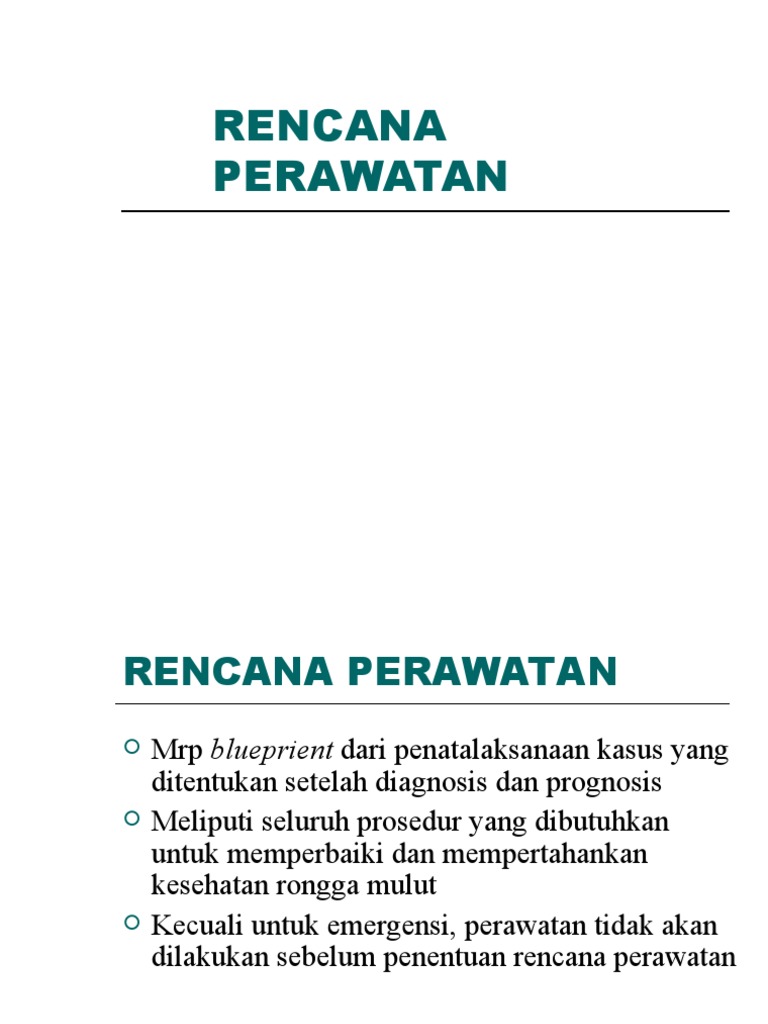 Rencana Perawatan Periodontal Lengkap | PDF
