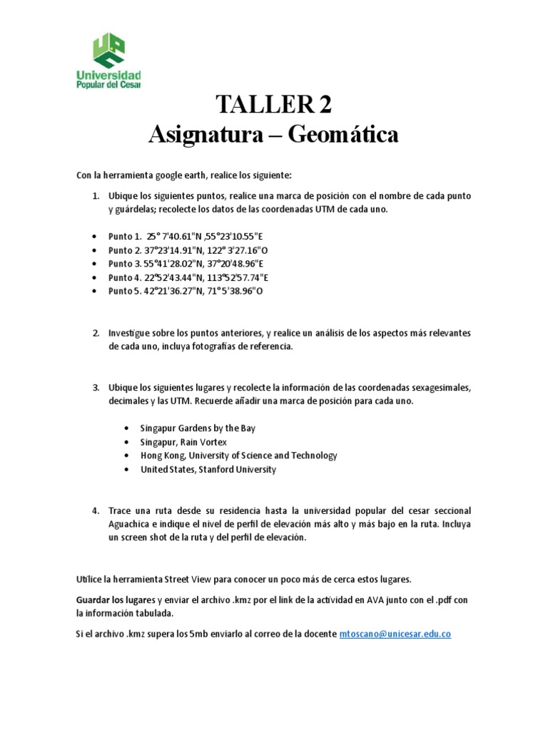 Taller 2 Geomatica | PDF