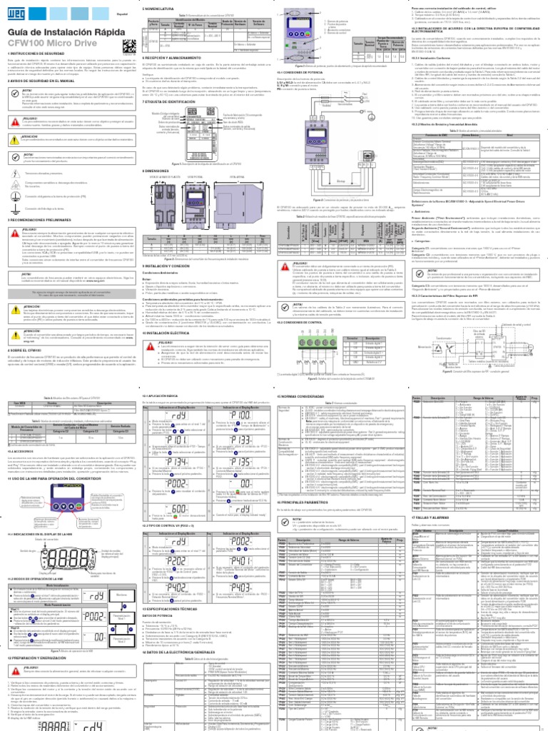 CFW100 Guia de Instalacion Rapida INGEN Argentina SA | PDF