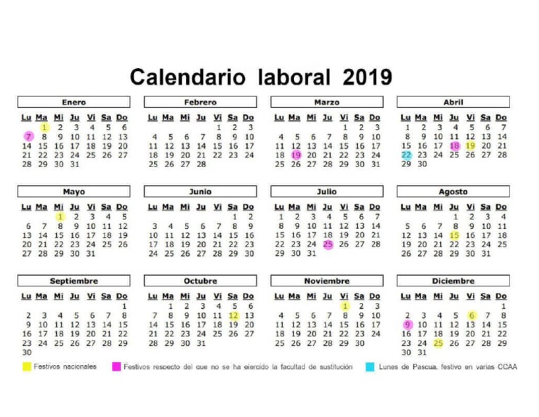 Calendario 2019 | PDF