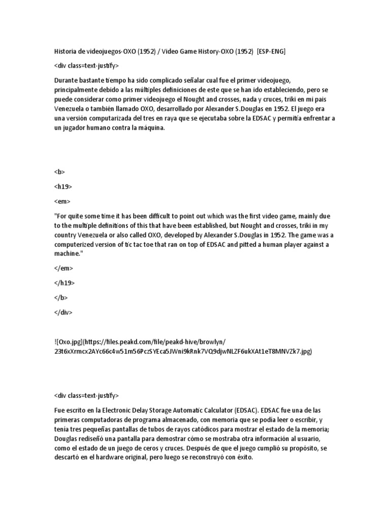 Oxo 1952 | PDF | Tecnología de información y comunicaciones | Informática