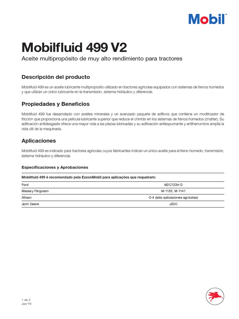 Mobilfluid 499 V2 | PDF | Lubricante | Exxon Mobil