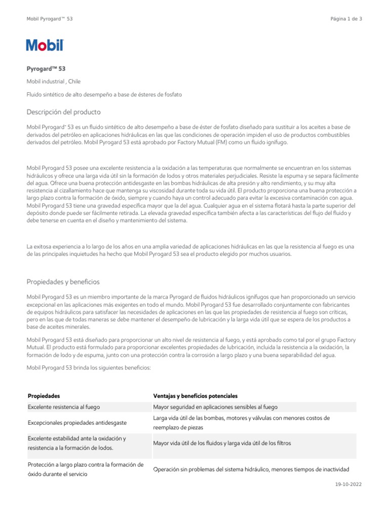 Mobil Pyrogard™ 53 | PDF | Lubricante | Agua