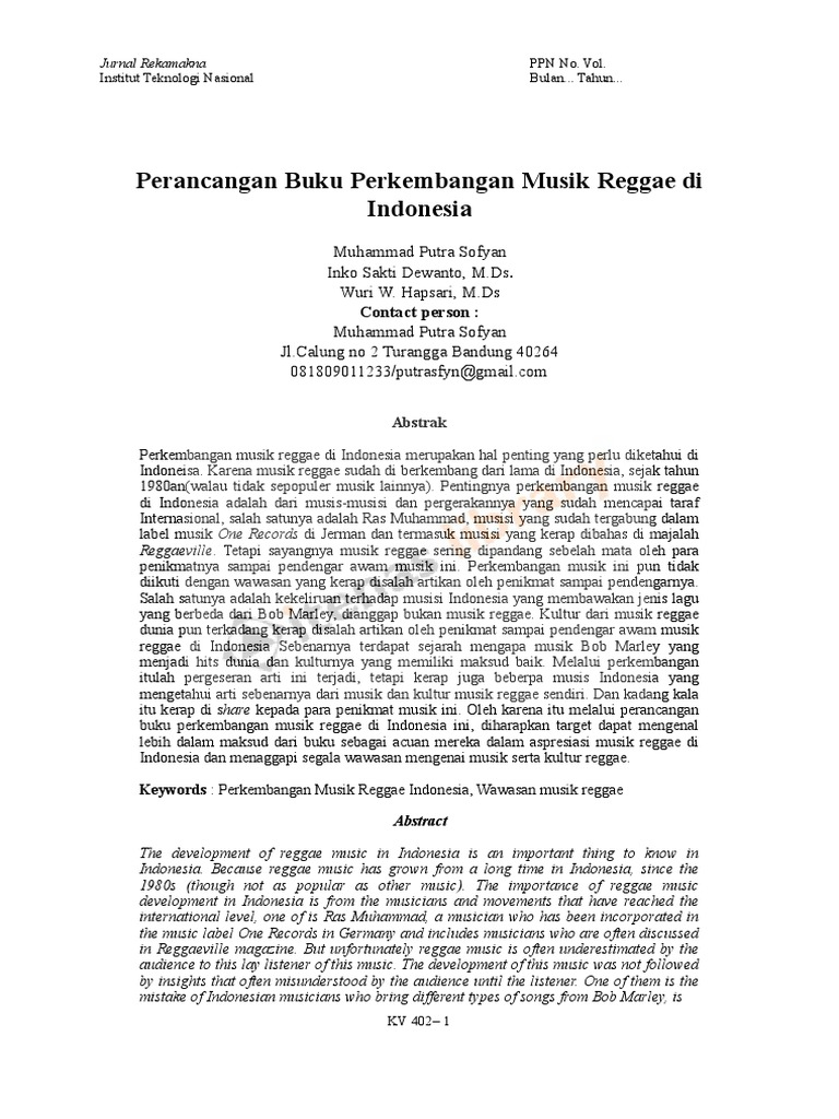 Perkembangan Musik Reggae | PDF