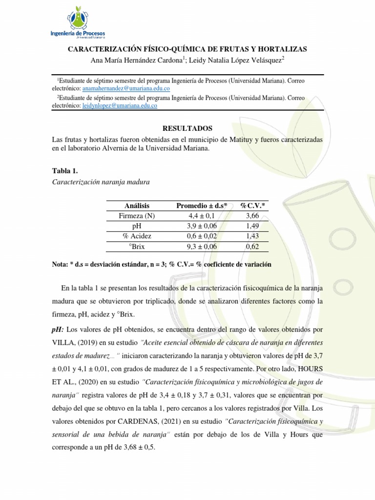 Informe II-Ana-Natalia | PDF | Ácido | Tomate
