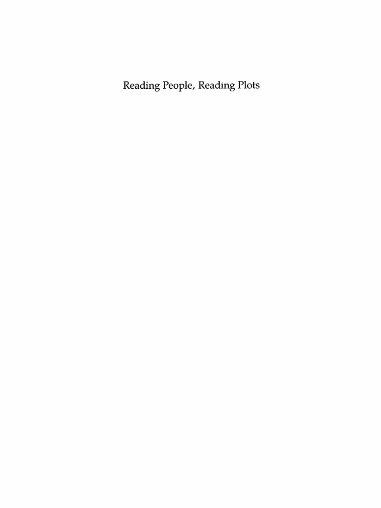 Reading People Reading Plots | PDF | Narrative | Rhetoric