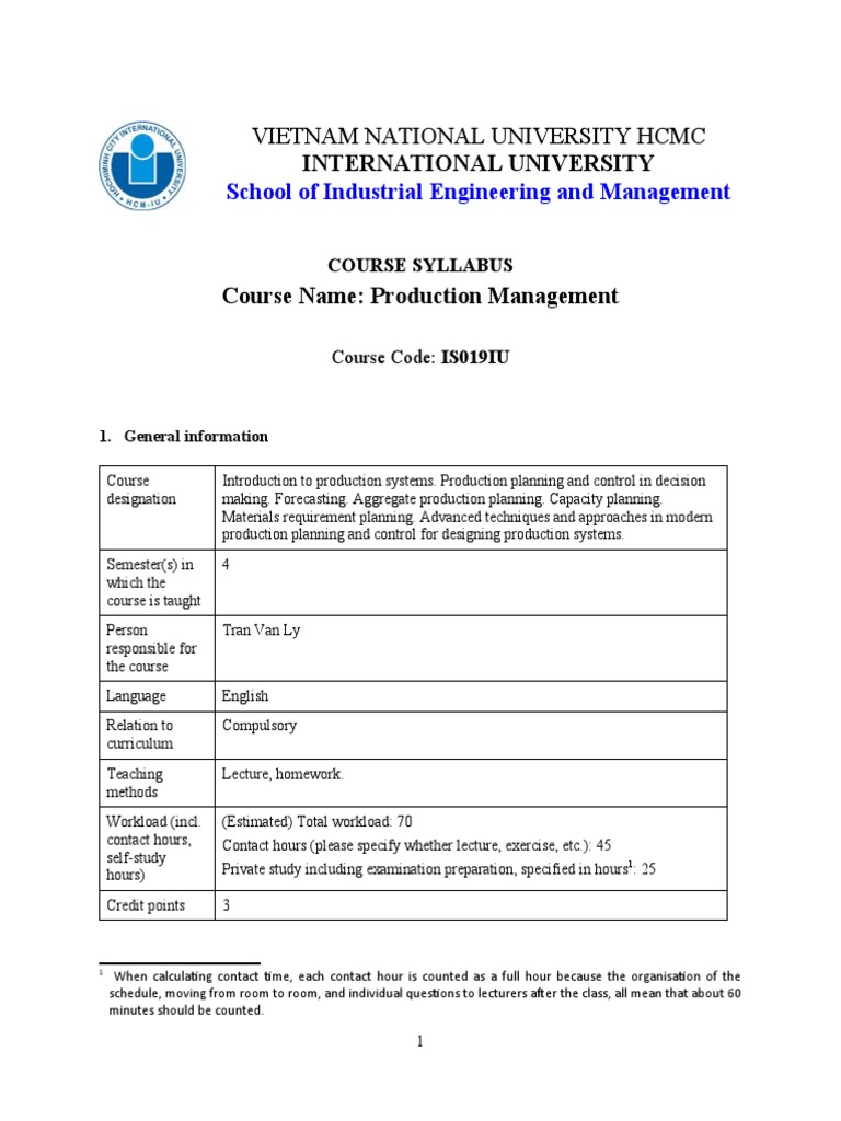 April 2022 Syllabus Production Managememt - Asiin | PDF | Project ...